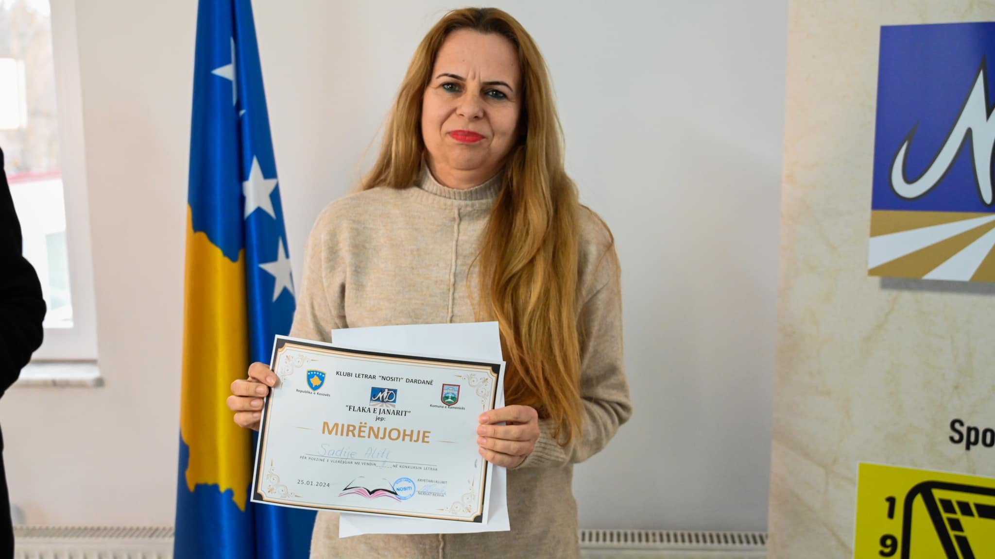 Sadije Aliti nderohet me çmimin e dytë në manifestimin letrar “Flaka e ...